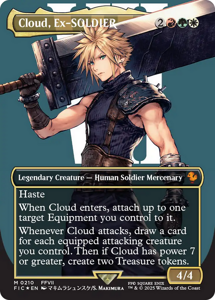 {@@FIN R} Cloud, Ex-SOLDIER (Borderless) (Surge Foil) [FINAL FANTASY C
